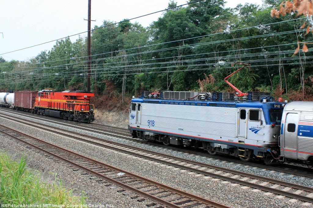 Amtrak train 183(28) meets the Norfolk Southern
